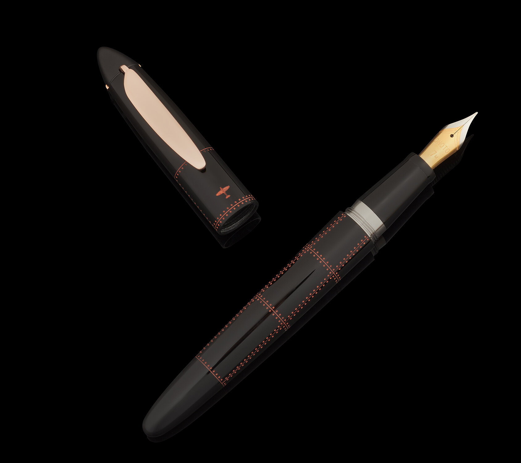 Aviator Stealth Black with Copper Red Engraving - Luxury, Handcrafted ...